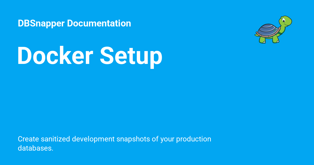 Docker Setup - DBSnapper Documentation