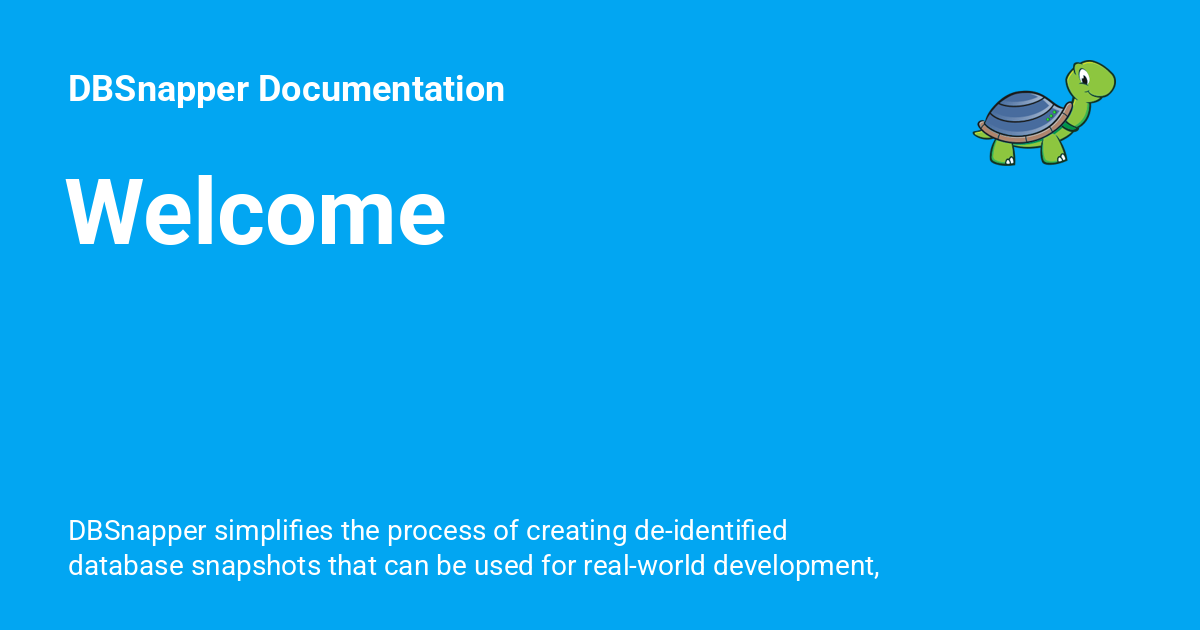 Welcome Dbsnapper Documentation